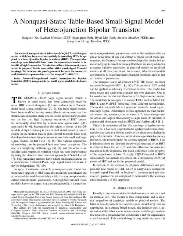 (PDF) A nonquasi-static table-based small-signal model of ...
