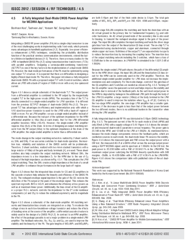 (PDF) A fully integrated dual-mode CMOS power amplifier for WCDMA ...