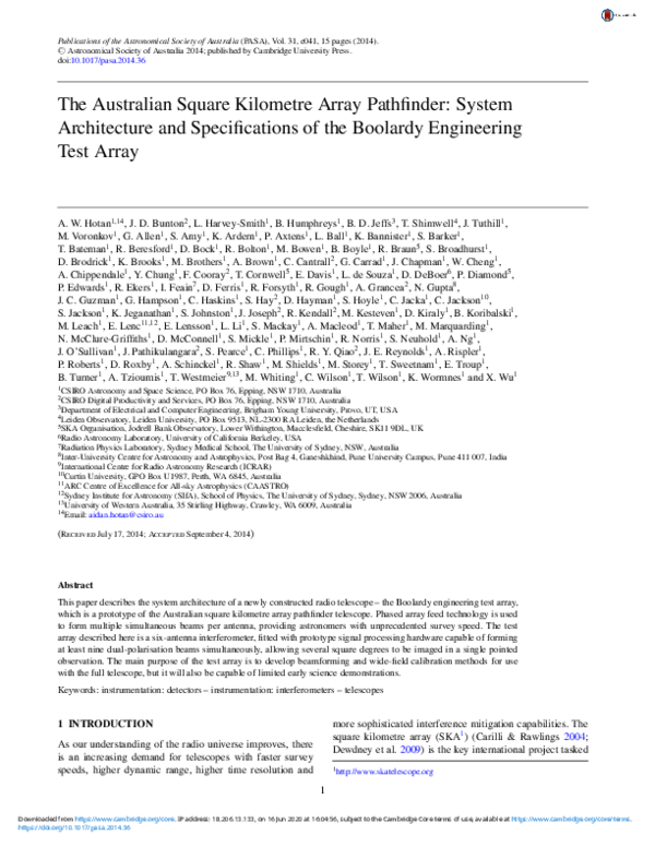(PDF) The Australian Square Kilometre Array Pathfinder: System ...
