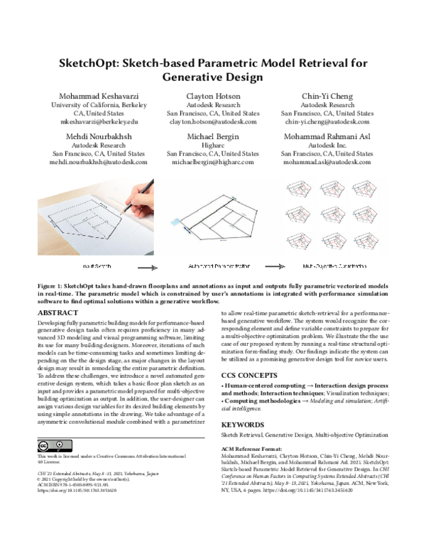 Pdf Sketchopt Sketch Based Parametric Model Retrieval For Generative Design Mohammad