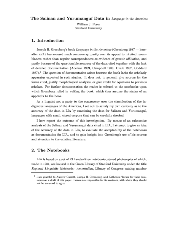 (PDF) The Salinan and Yurumanguí Data in Language in the Americas
