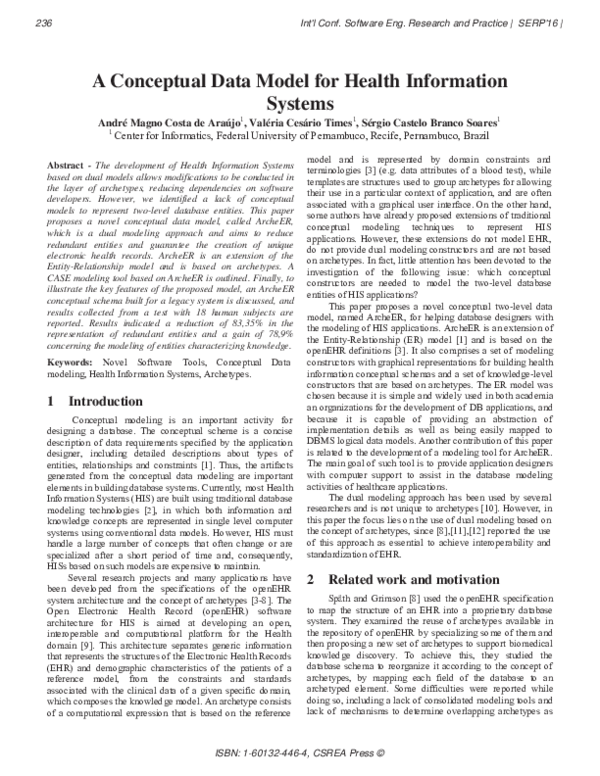 (PDF) A Conceptual Data Model for Health Information Systems