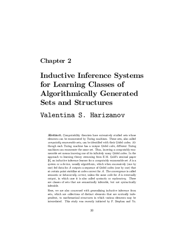 (PDF) Inductive Inference Systems for Learning Classes of ...