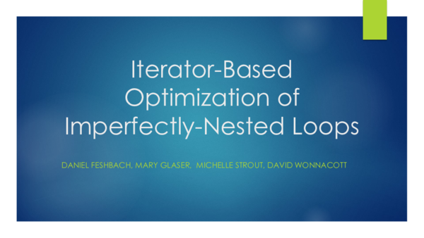 (PDF) Iterator-Based Optimization of Imperfectly-Nested Loops
