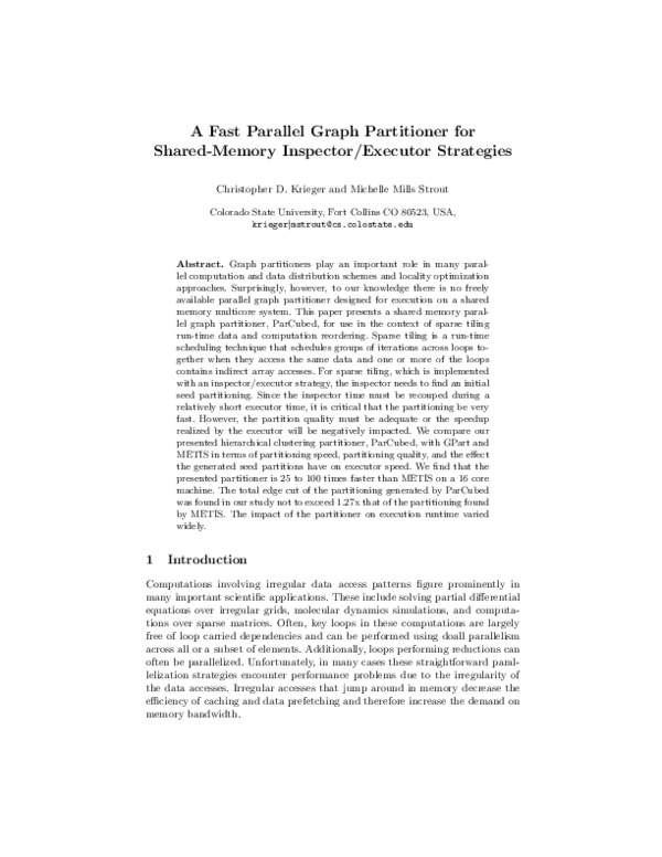 (PDF) A Fast Parallel Graph Partitioner for Shared-Memory Inspector/Executor Strategies