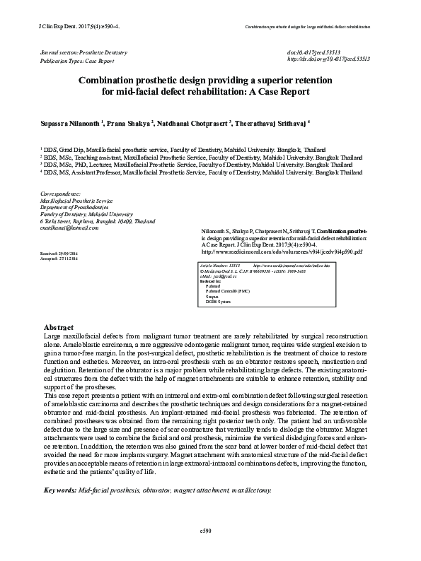 (PDF) Combination prosthetic design providing a superior retention for ...