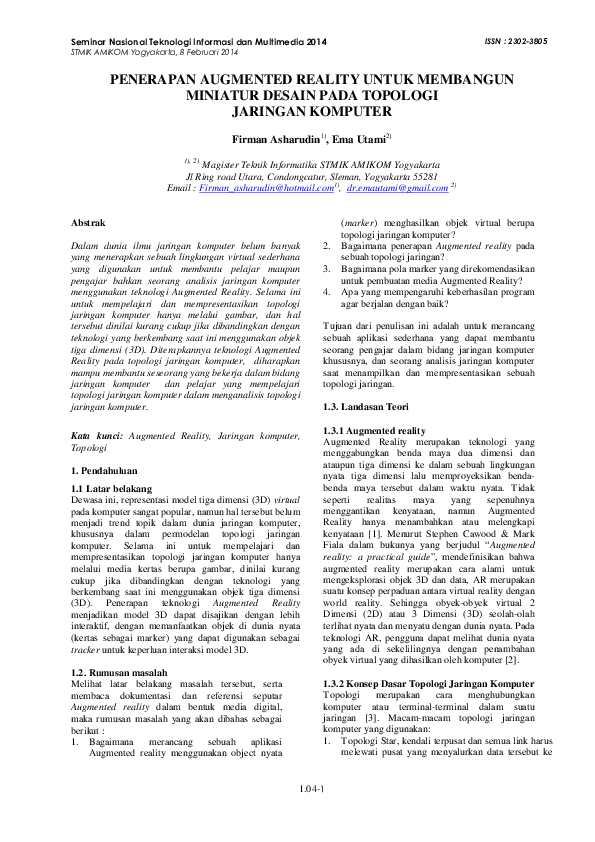 (PDF) Penerapan Augmented Reality Untuk Membangun Miniatur Desain Pada ...