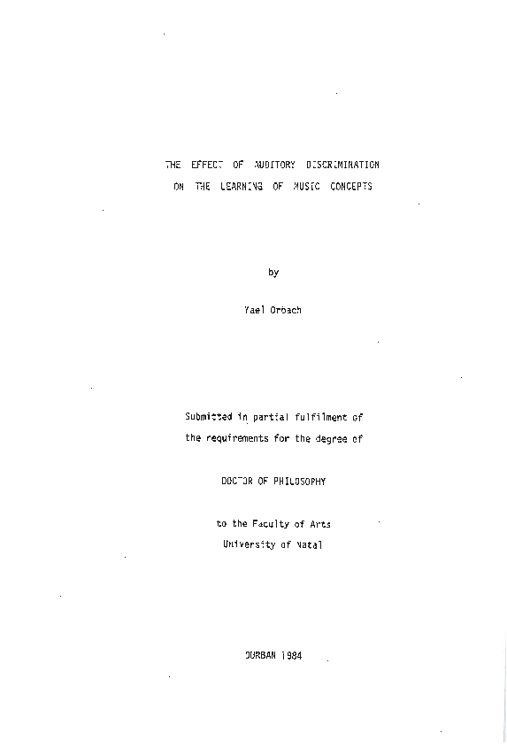 (PDF) The effect of auditory discrimination on the learning of music ...