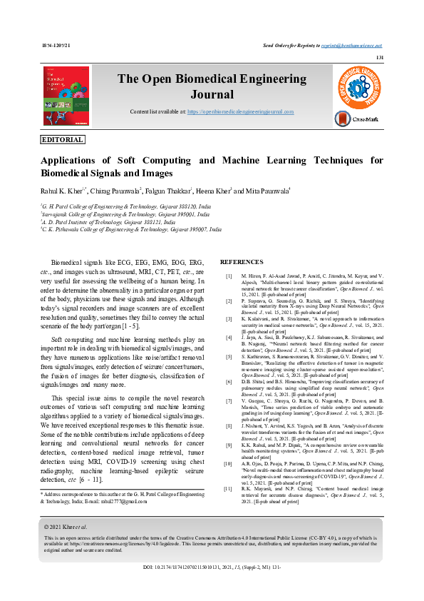 (PDF) Applications of Soft Computing and Machine Learning Techniques ...