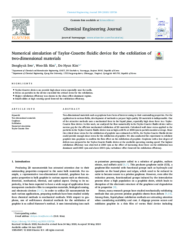 (PDF) Numerical simulation of Taylor-Couette fiuidic device for the ...
