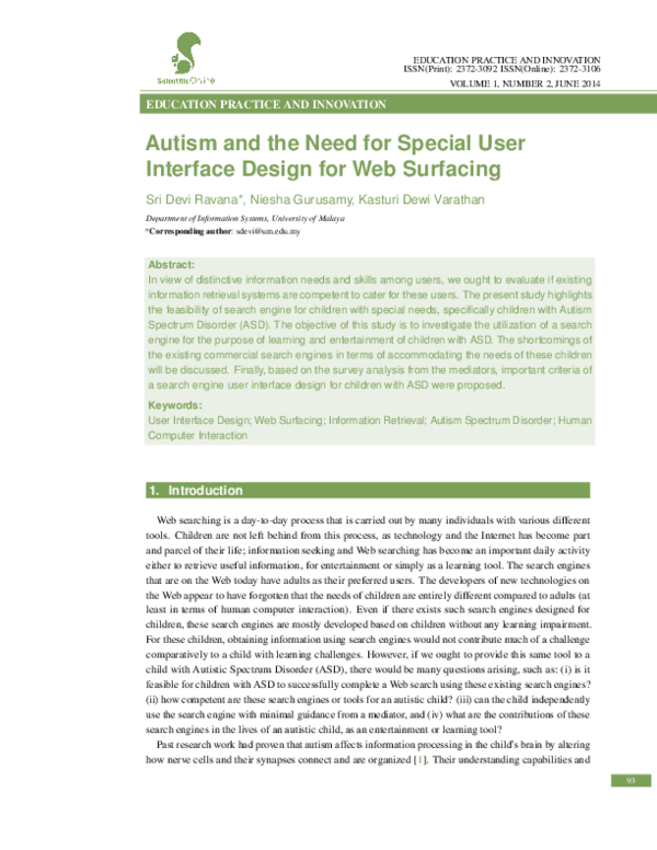(PDF) Autism and the Need for Special User Interface Design for Web ...