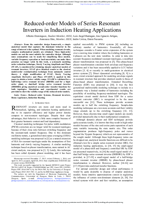 (PDF) Reduced-order model of a half-bridge series resonant inverter for power control in ...