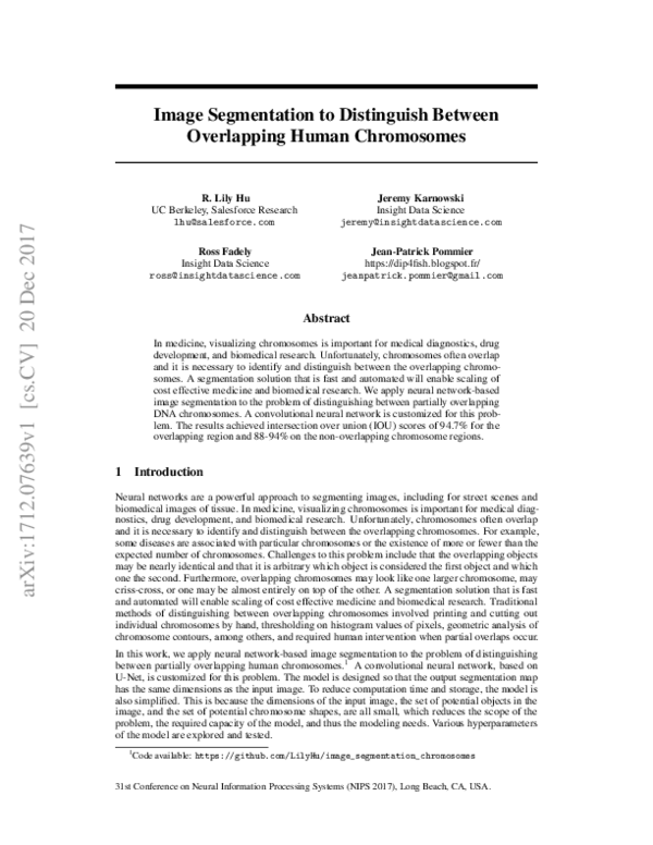 Pdf Image Segmentation To Distinguish Between Overlapping Human