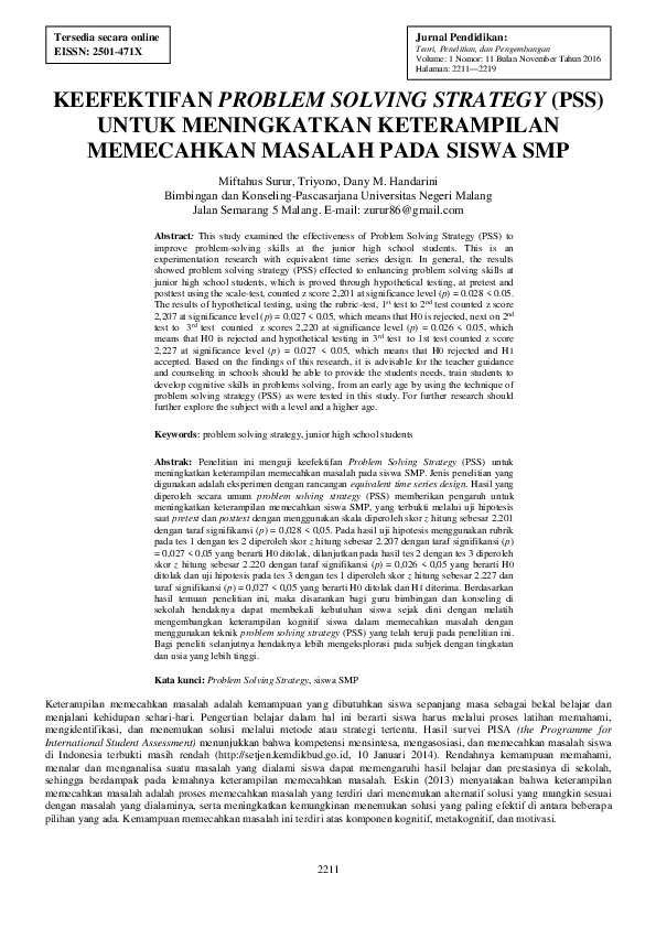 (PDF) Tersedia secara online EISSN: 2501-471X KEEFEKTIFAN PROBLEM ...