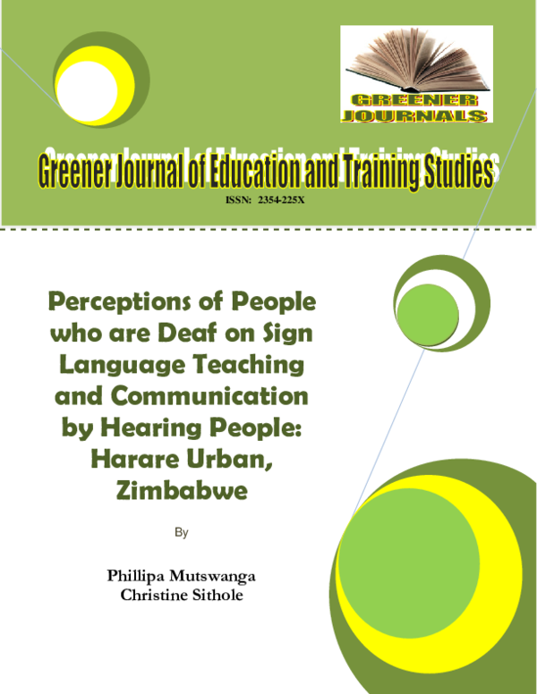 (PDF) Perceptions of People who are Deaf on Sign Language Teaching and ...