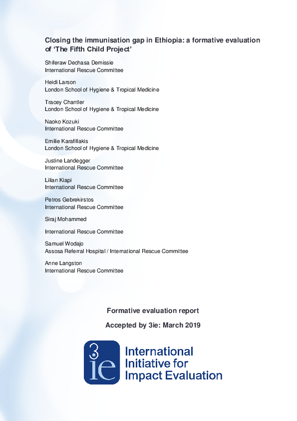 (PDF) Losing the immunisation gap in Ethiopia: a formative evaluation ...