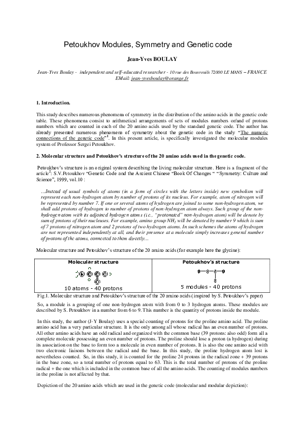 (PDF) Modules number in genetic code table