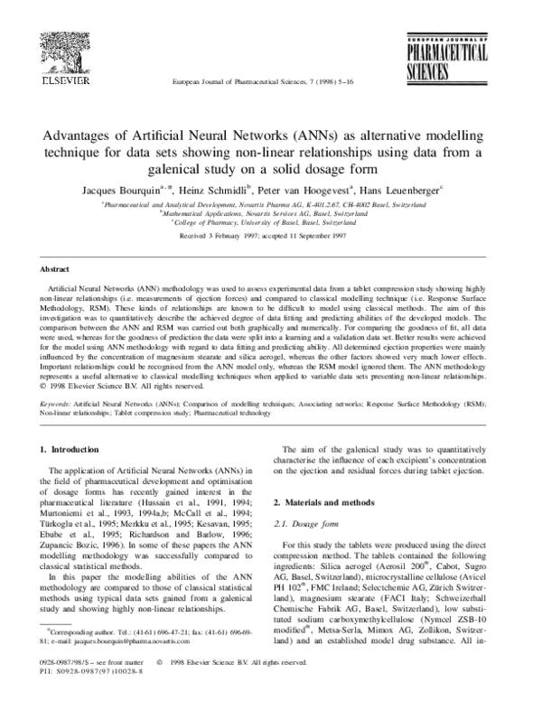(PDF) Advantages of Artificial Neural Networks (ANNs) as alternative modelling technique for ...