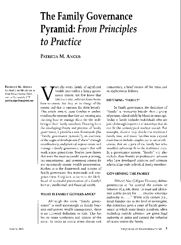 (PDF) The Family Governance Pyramid