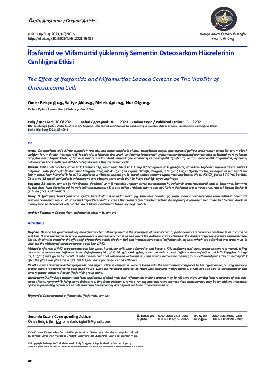 (PDF) The Effect of Ifosfamide and Mifamurtide Loaded Cement on The ...