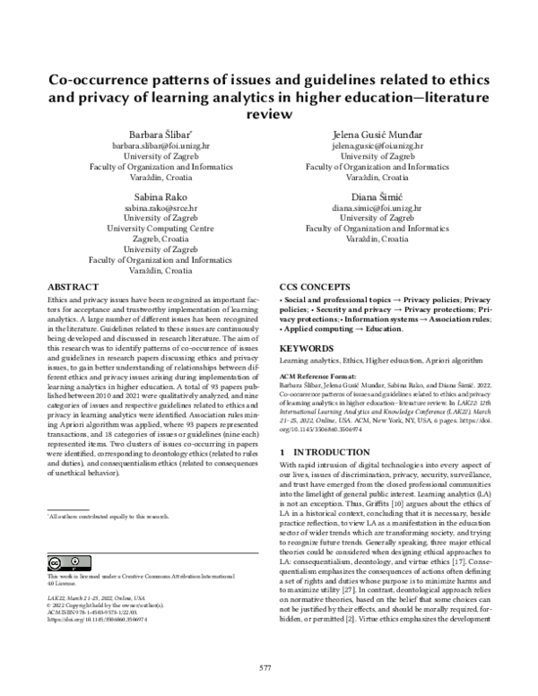 (PDF) Co-occurrence patterns of issues and guidelines related to ethics ...