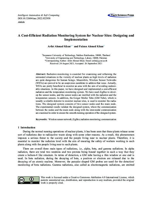 (PDF) A Cost-Efficient Radiation Monitoring System for Nuclear Sites ...