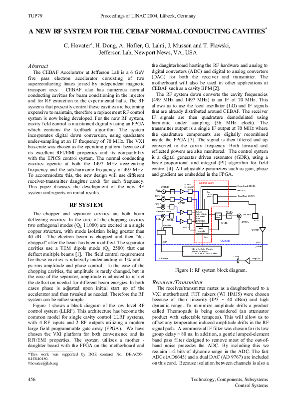 (PDF) A New RF System for the Cebaf Normal Conducting Cavities | Tomasz ...