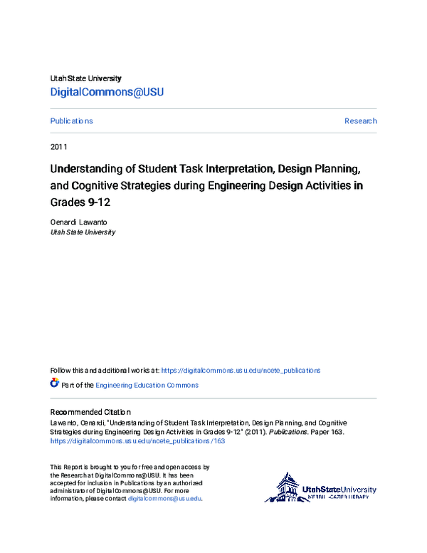 (PDF) Understanding of Student Task Interpretation, Design Planning ...