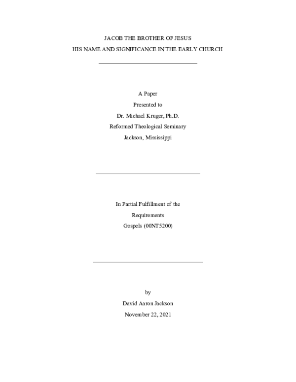 (PDF) Jacob the Brother of Jesus