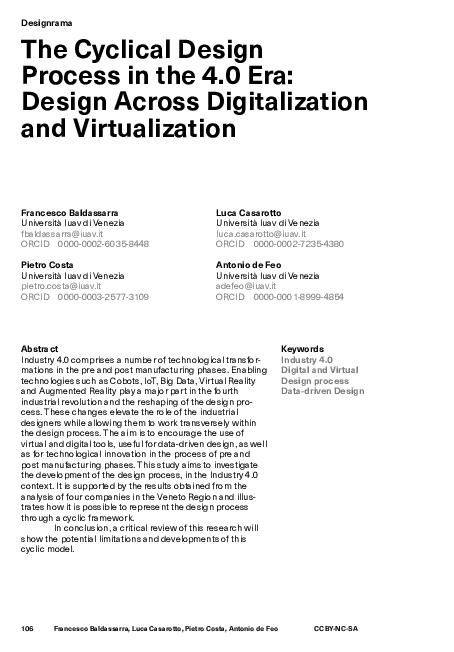 (PDF) The Cyclical Design Process in the 4.0 Era: Design Across ...