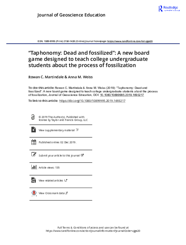 (PDF) Teaching Fossilization through a Board Game