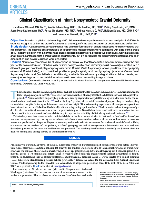 (PDF) Clinical Classification of Infant Nonsynostotic Cranial Deformity