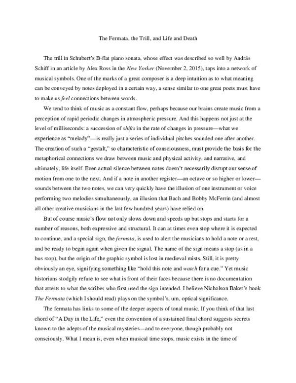 (PDF) The Fermata, the Trill, and Life and Death