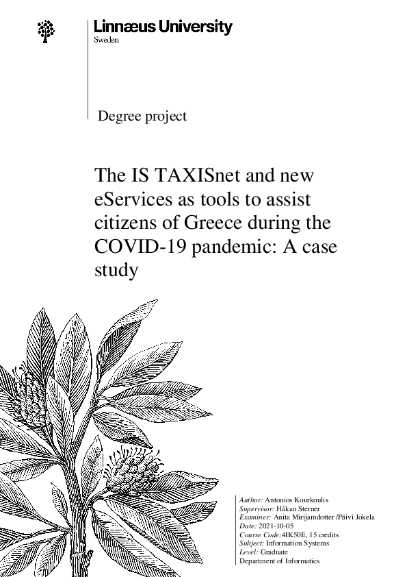 (PDF) The IS TAXISnet and new eServices as tools to assist citizens of ...