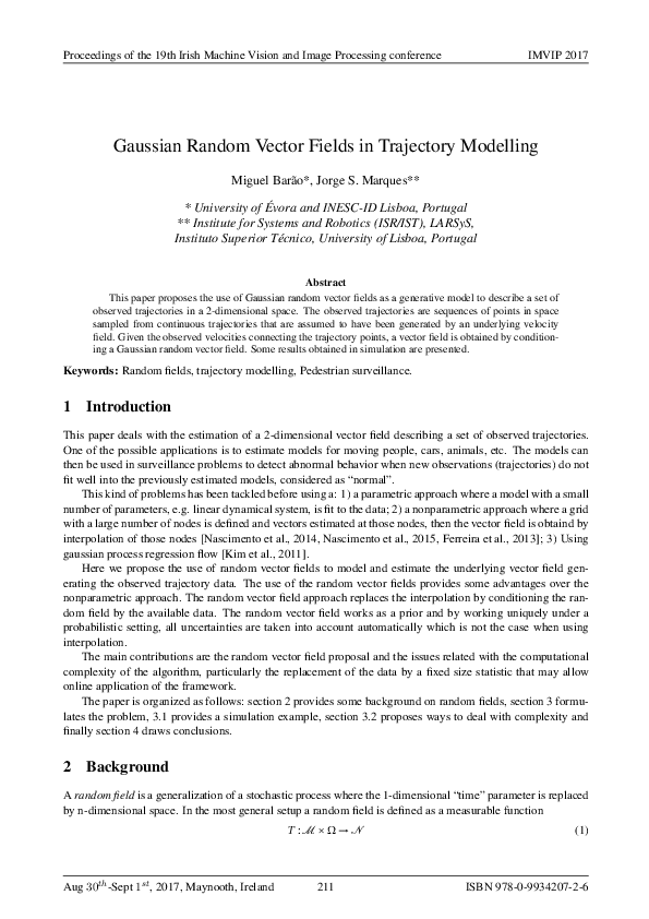(PDF) Gaussian Random Vector Fields in Trajectory Modelling