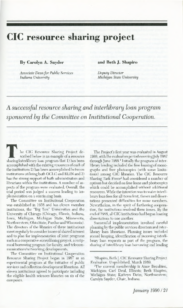 (PDF) CIC resource sharing project