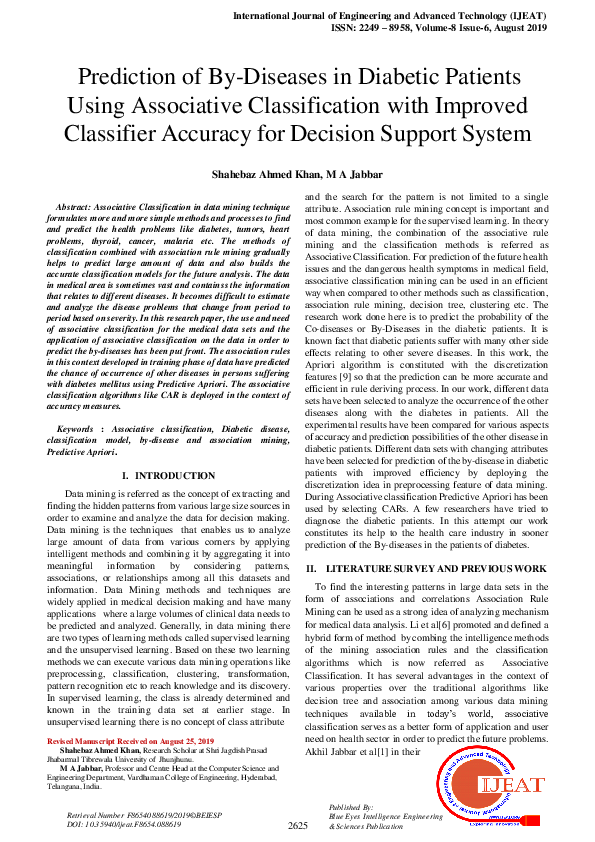 Pdf Predicting By Diseases In Diabetic Patients