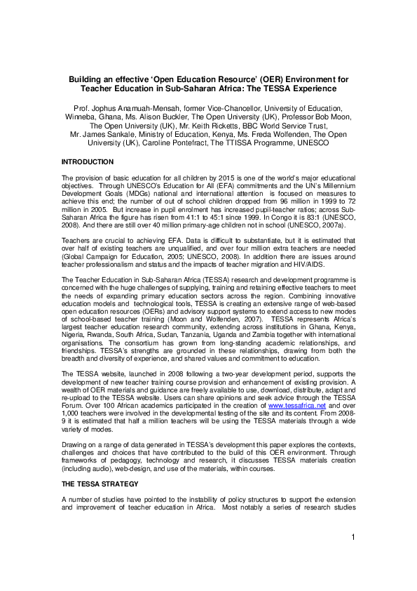 (PDF) Building an effective ‘Open Education Resource’ (OER) Environment ...