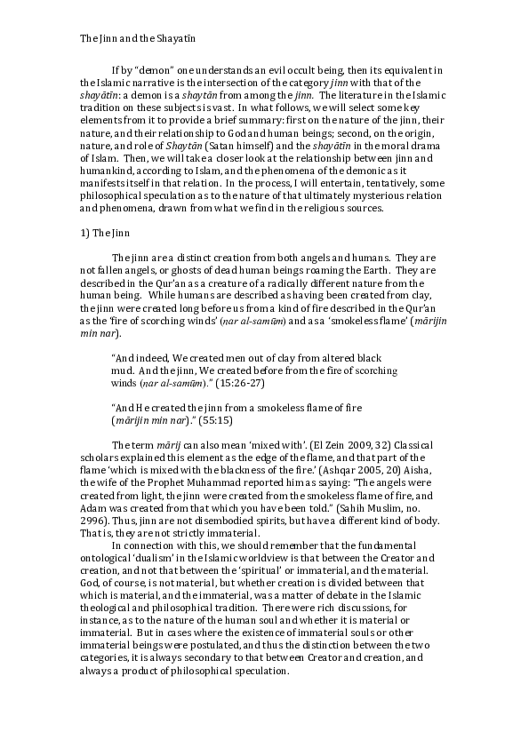 (PDF) The Jinn and the Shayatin