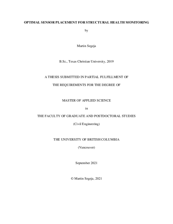 (PDF) Optimal sensor placement for structural health monitoring