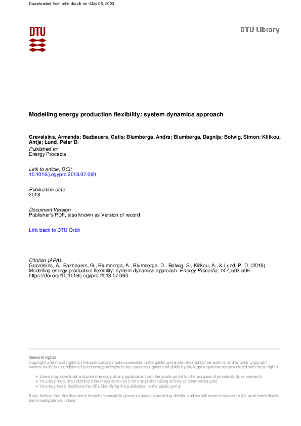 (PDF) Modelling energy production flexibility: system dynamics approach
