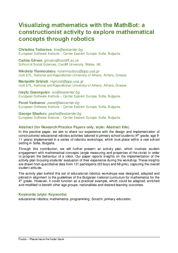 (PDF) Visualizing Mathematics With The Mathbot: A Constructionist ...
