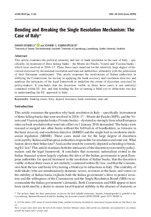 (PDF) Bending and Breaking the Single Resolution Mechanism: the case of ...