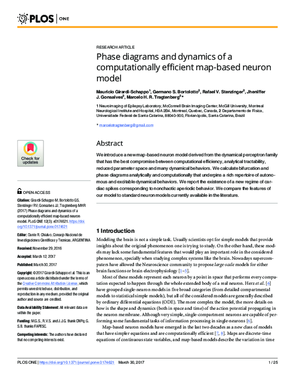 Pdf Phase Diagrams And Dynamics Of A Computationally Efficient Map Based Neuron Model