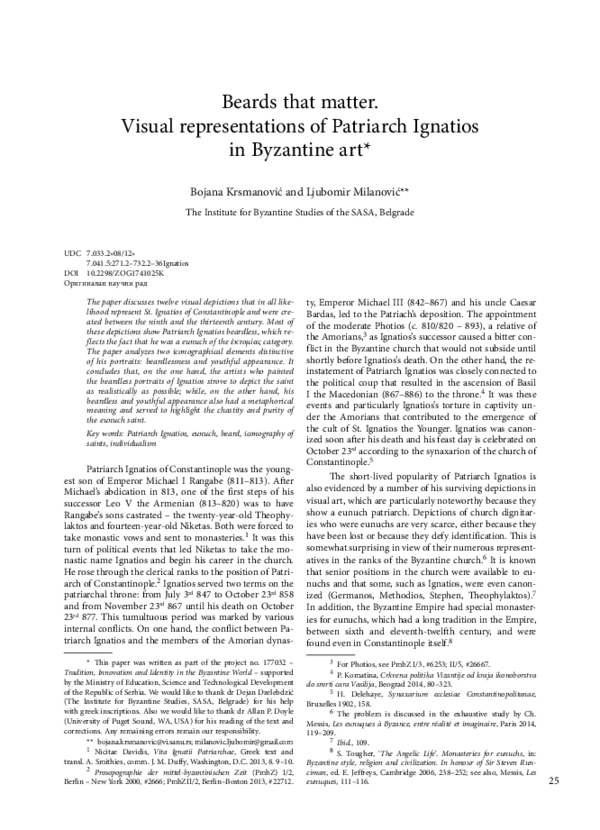 (PDF) Beards that matter. Visual representations of Patriarch Ignatios ...