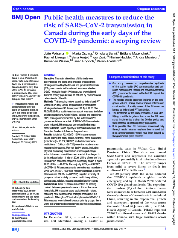 (PDF) Public health measures to reduce the risk of SARS-CoV-2 ...