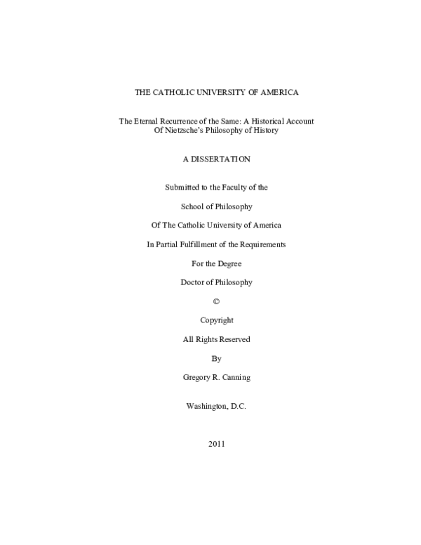 (PDF) The Eternal Recurrence of the Same: A Historical Account of ...