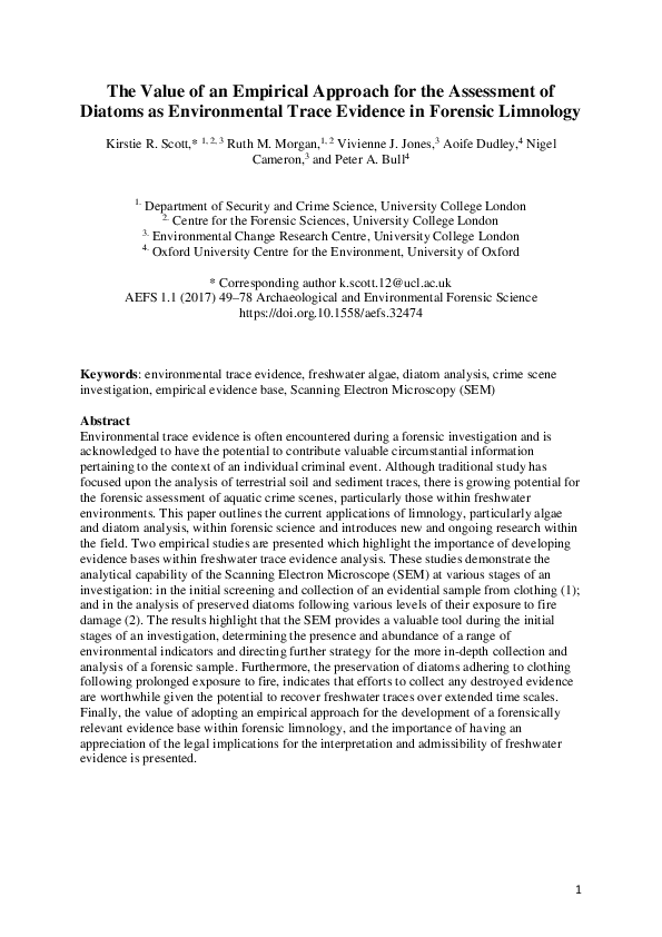 (PDF) The Value of an Empirical Approach for the Assessment of Diatoms ...