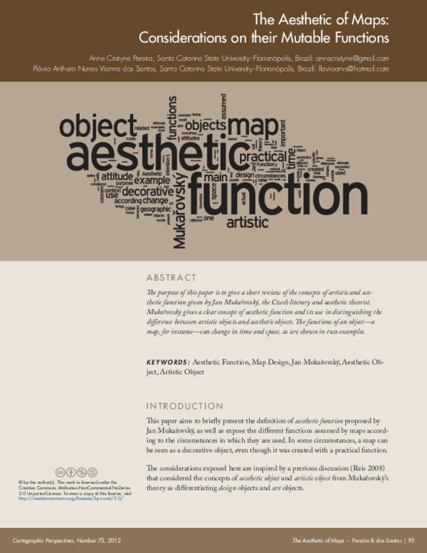 (PDF) The Aesthetic of Maps: Considerations on their Mutable Functions