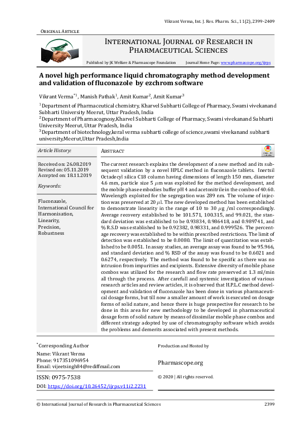 (PDF) A novel high performance liquid chromatography method development ...